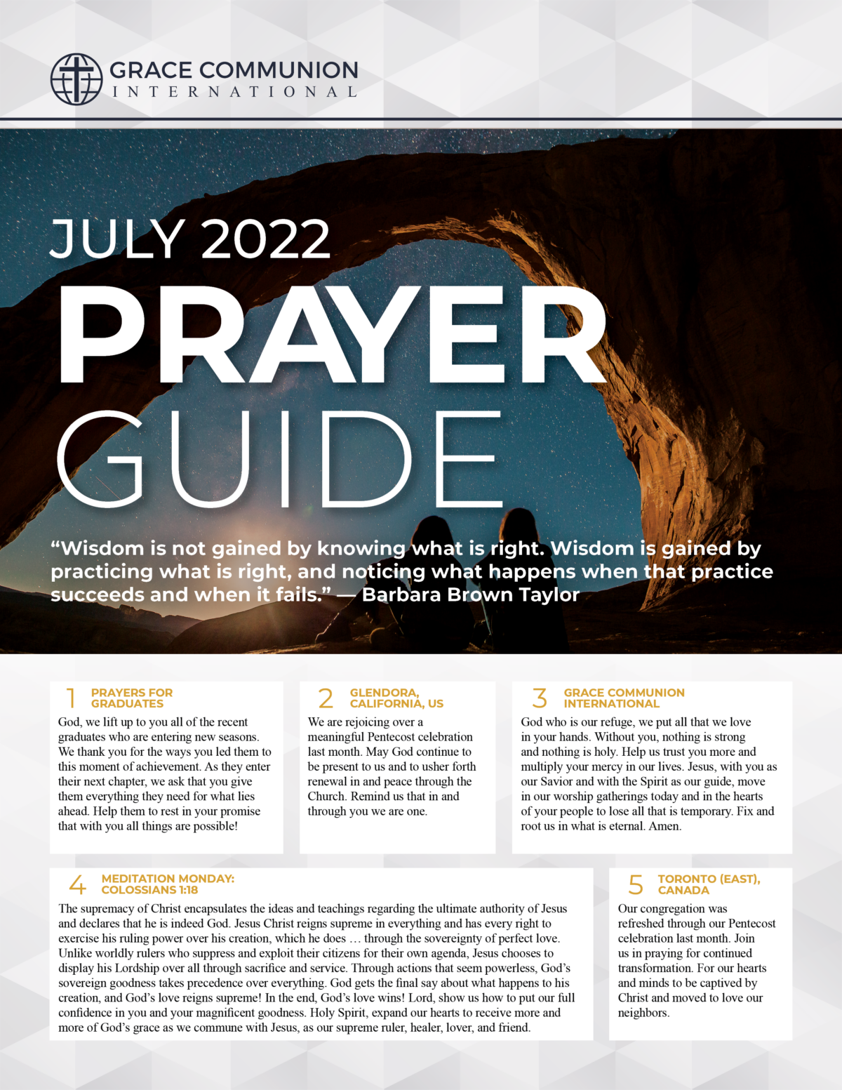 Prayer Guide—July 2022 – GCI Update
