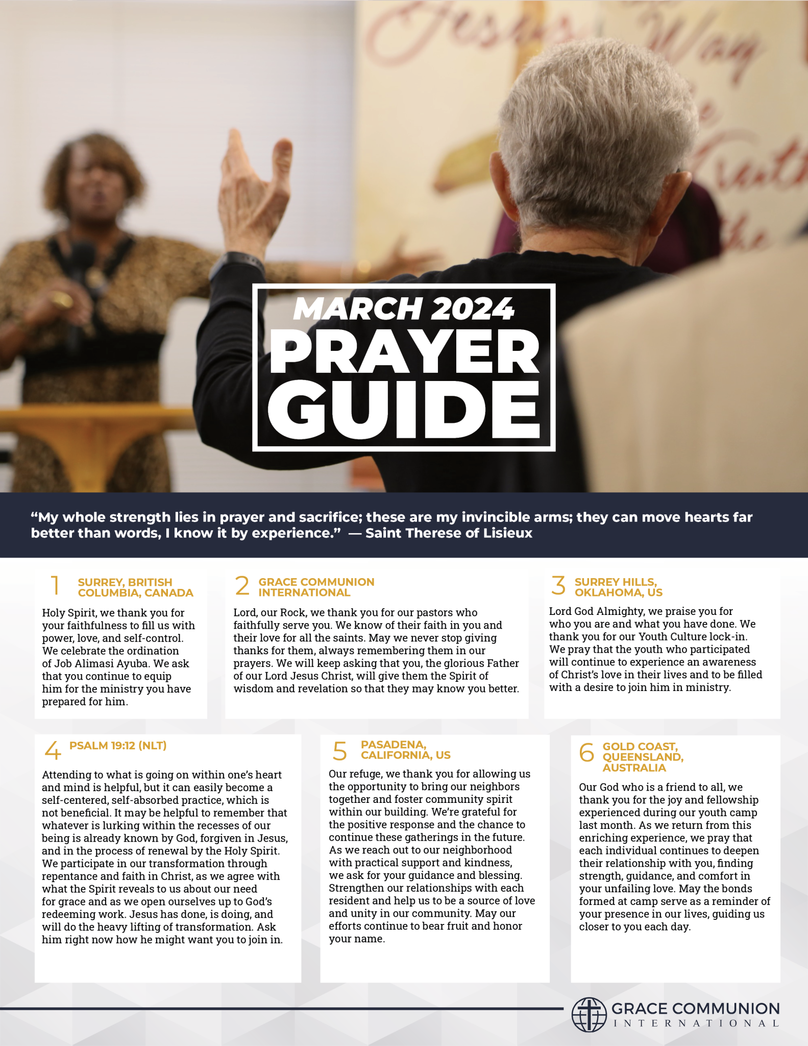 Prayer Guide—March 2024 – GCI Update