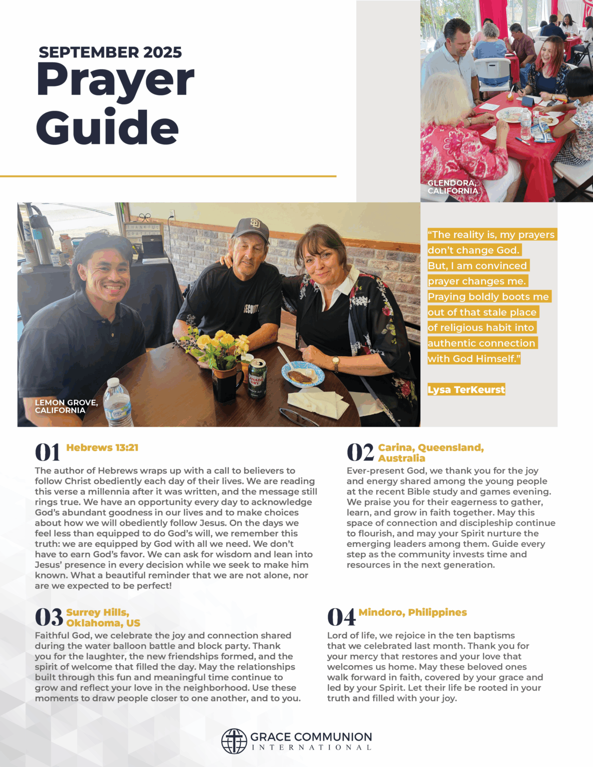 Prayer Guide—September 2025 – GCI Update